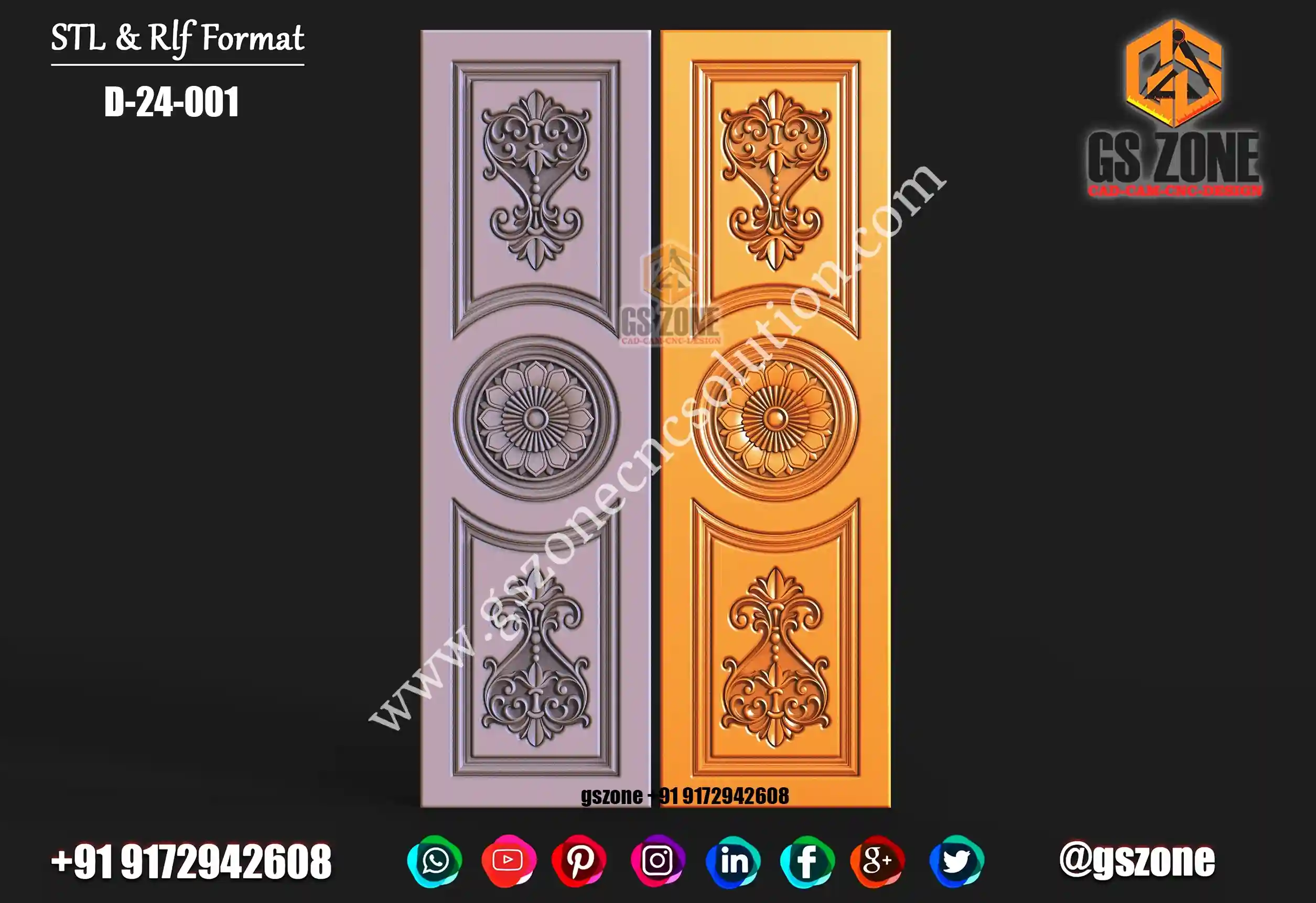 3D Double Door Design D-24-001 | GS Zone