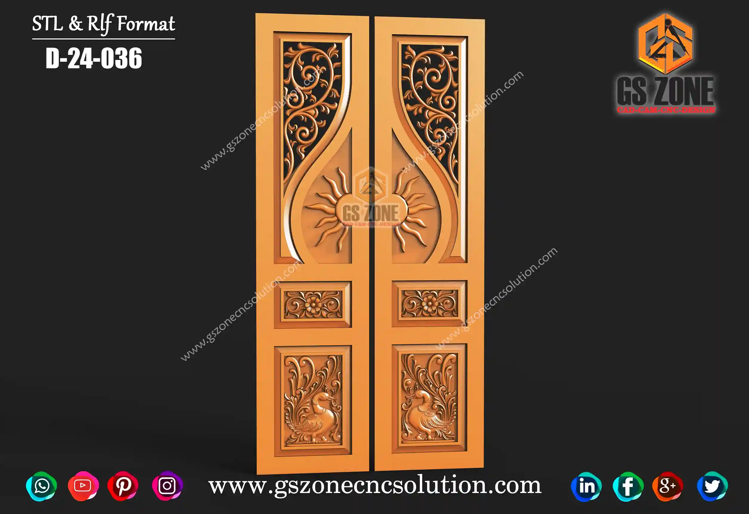 3D Double Door Design D-21-50-01 | GS Zone