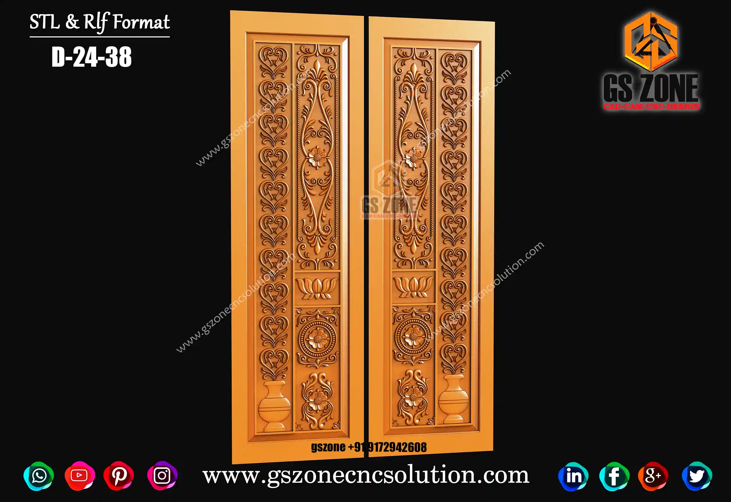 3D Double Door Design D-24-001 | GS Zone