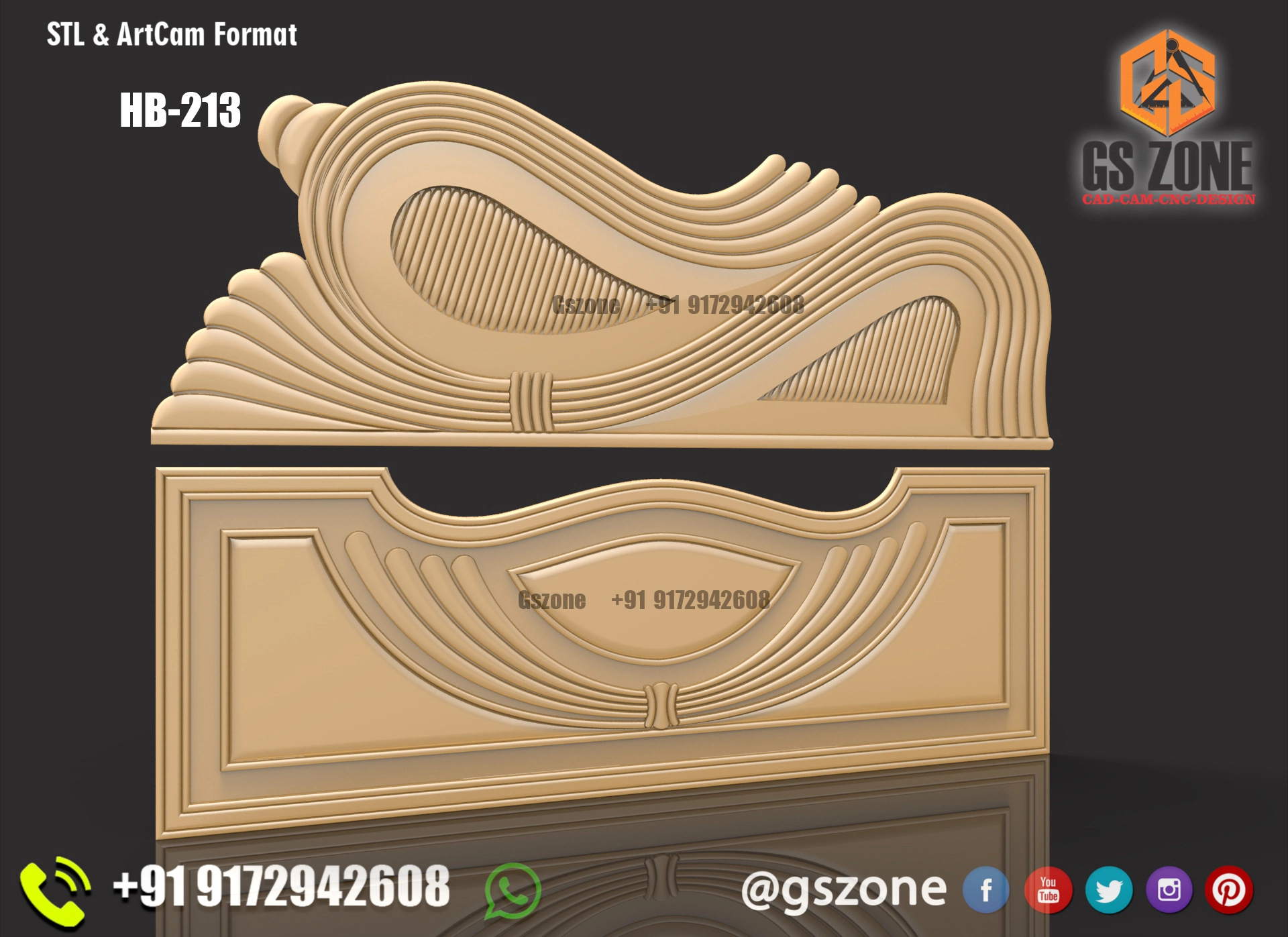 3D HB Bed With Legs Design HB-0213 | GS Zone