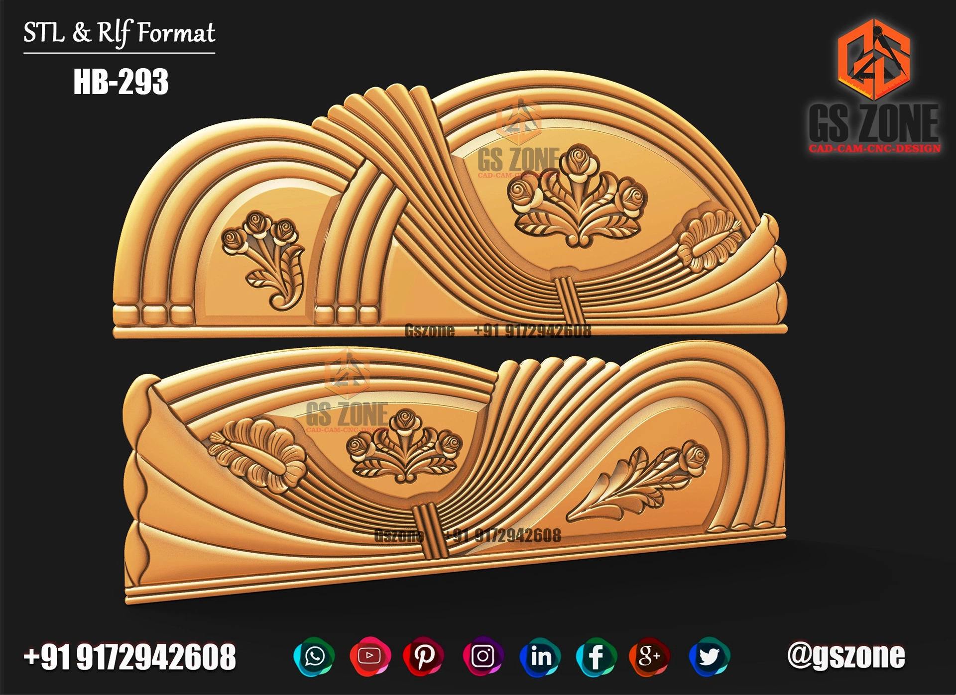 3D HB Bed With Legs Design HB-0293 | GS ZONE CNC SOLUTION™