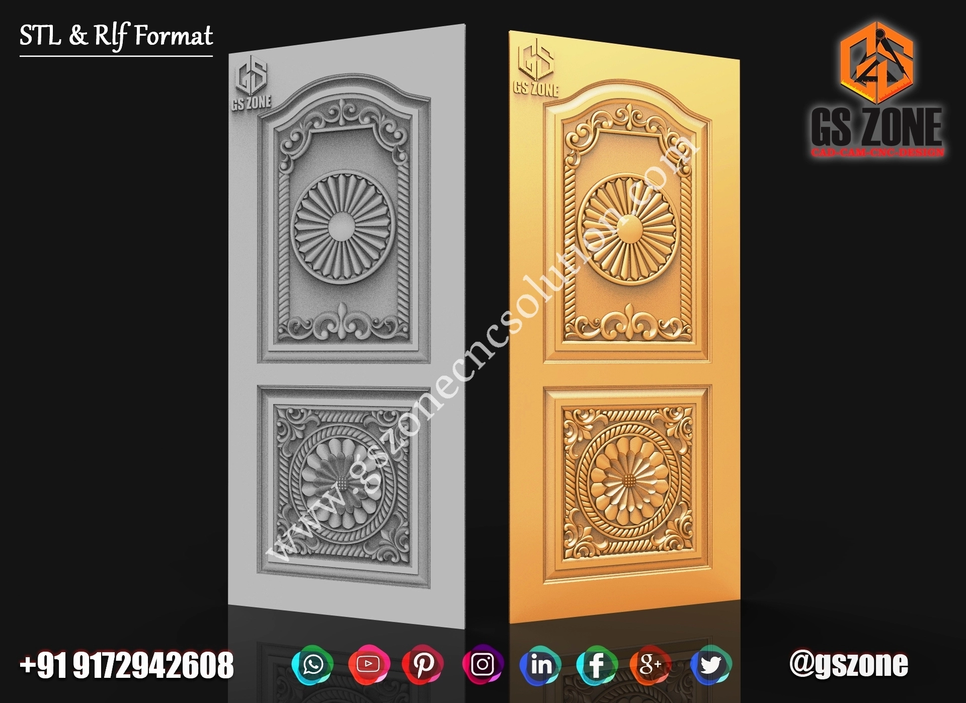 3D Single Door Design D-21-15 | GS ZONE CNC SOLUTION™