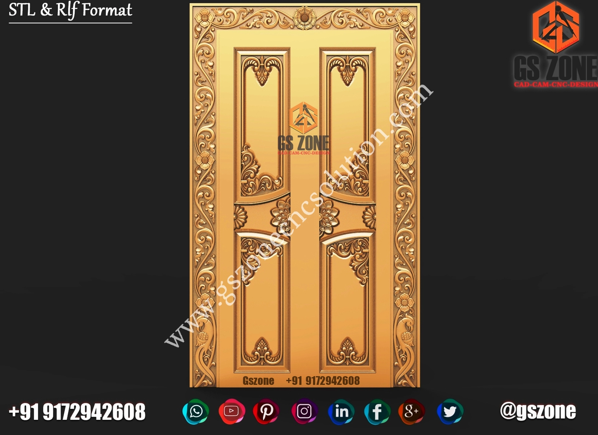 3D Single Door Design D-22-029 | GS ZONE CNC SOLUTION™
