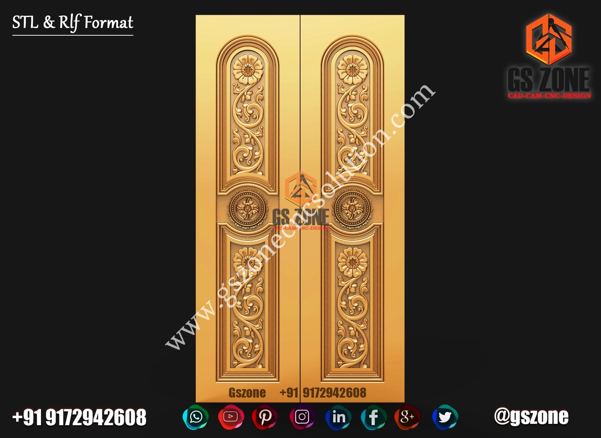 3D Double Door Design D-22-037 | GS Zone