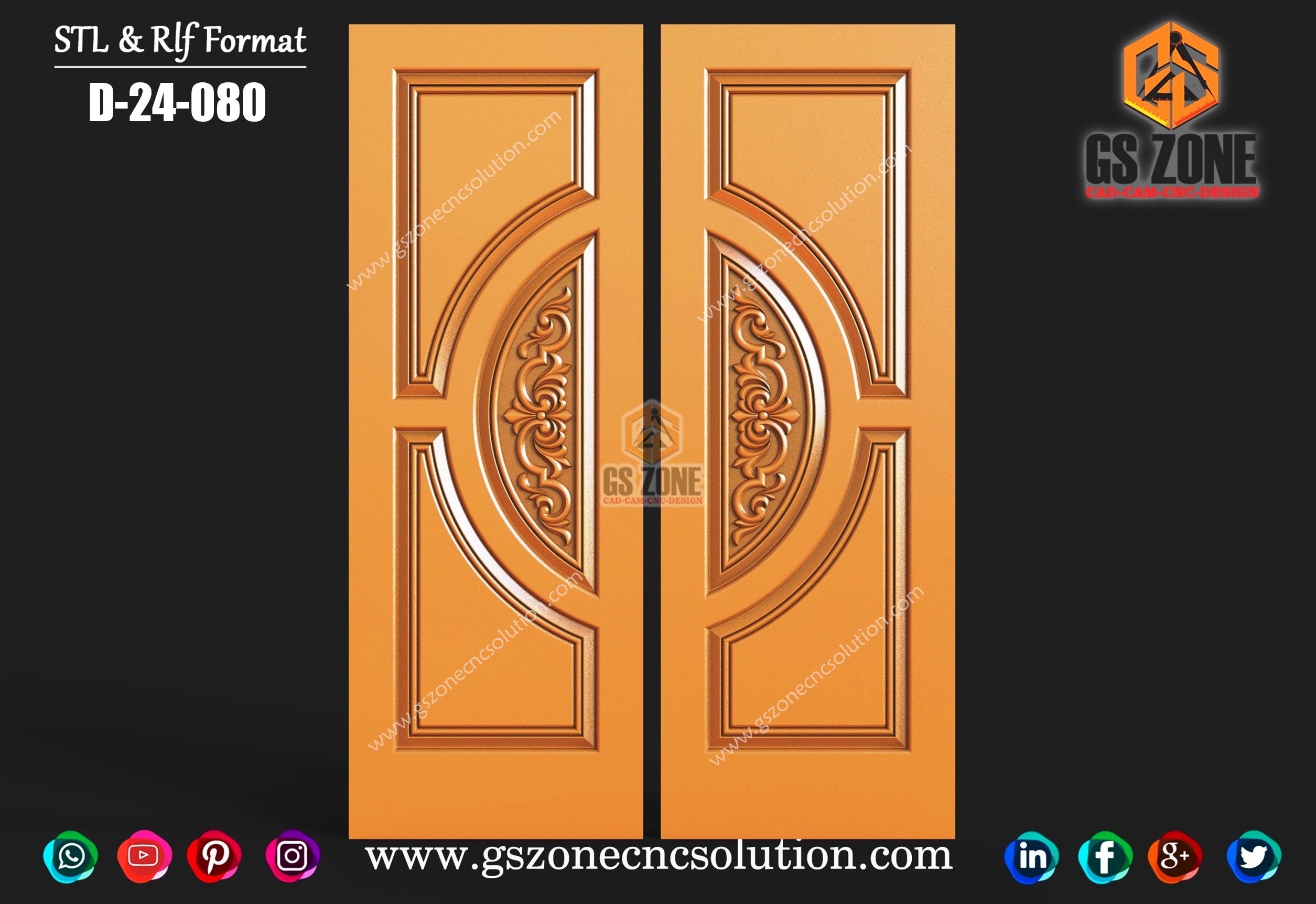 D-24-080 3D Door Design | GS ZONE CNC SOLUTION™