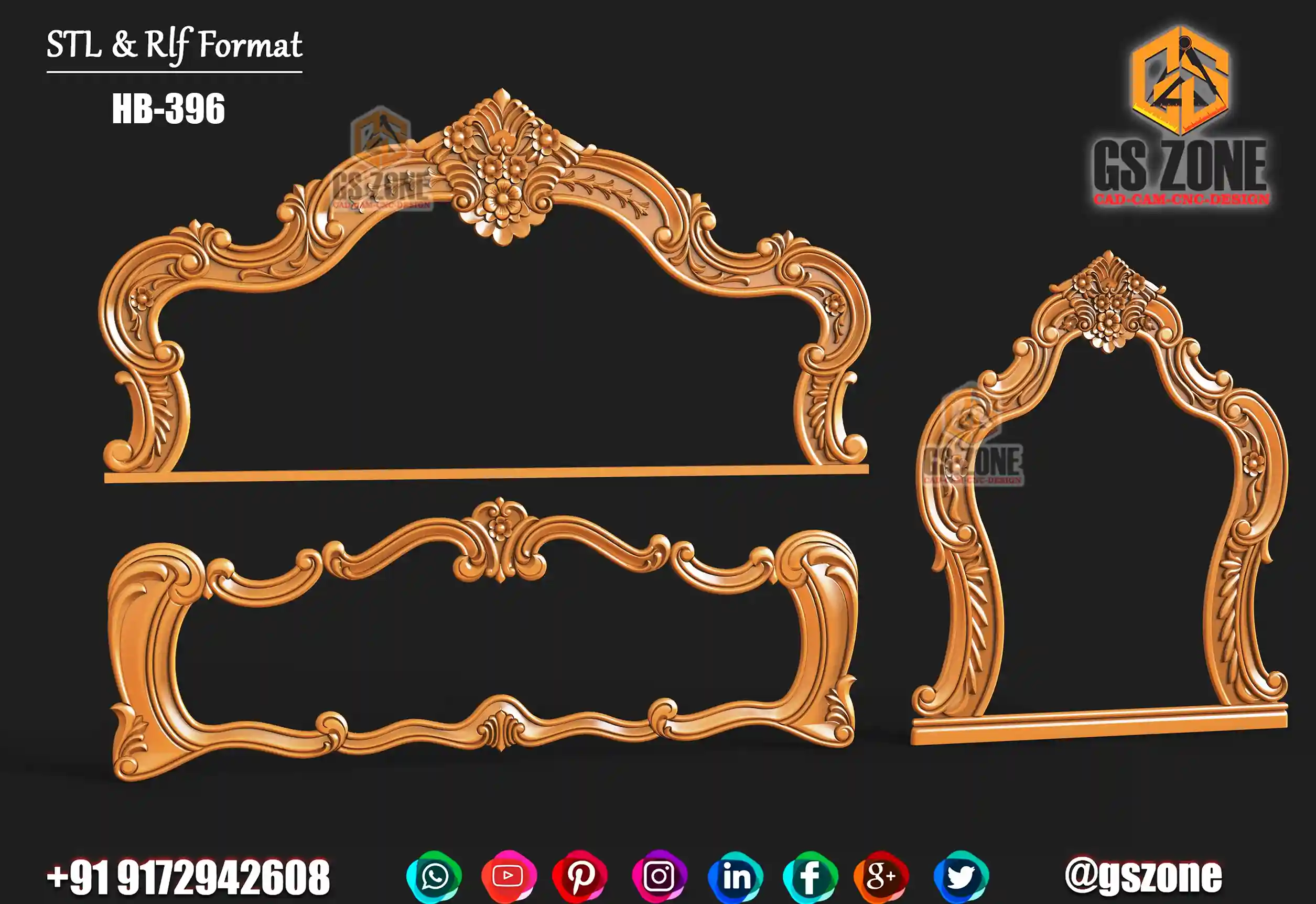 3D HB Bed With Legs Design HB-0396 | GS ZONE CNC SOLUTION™