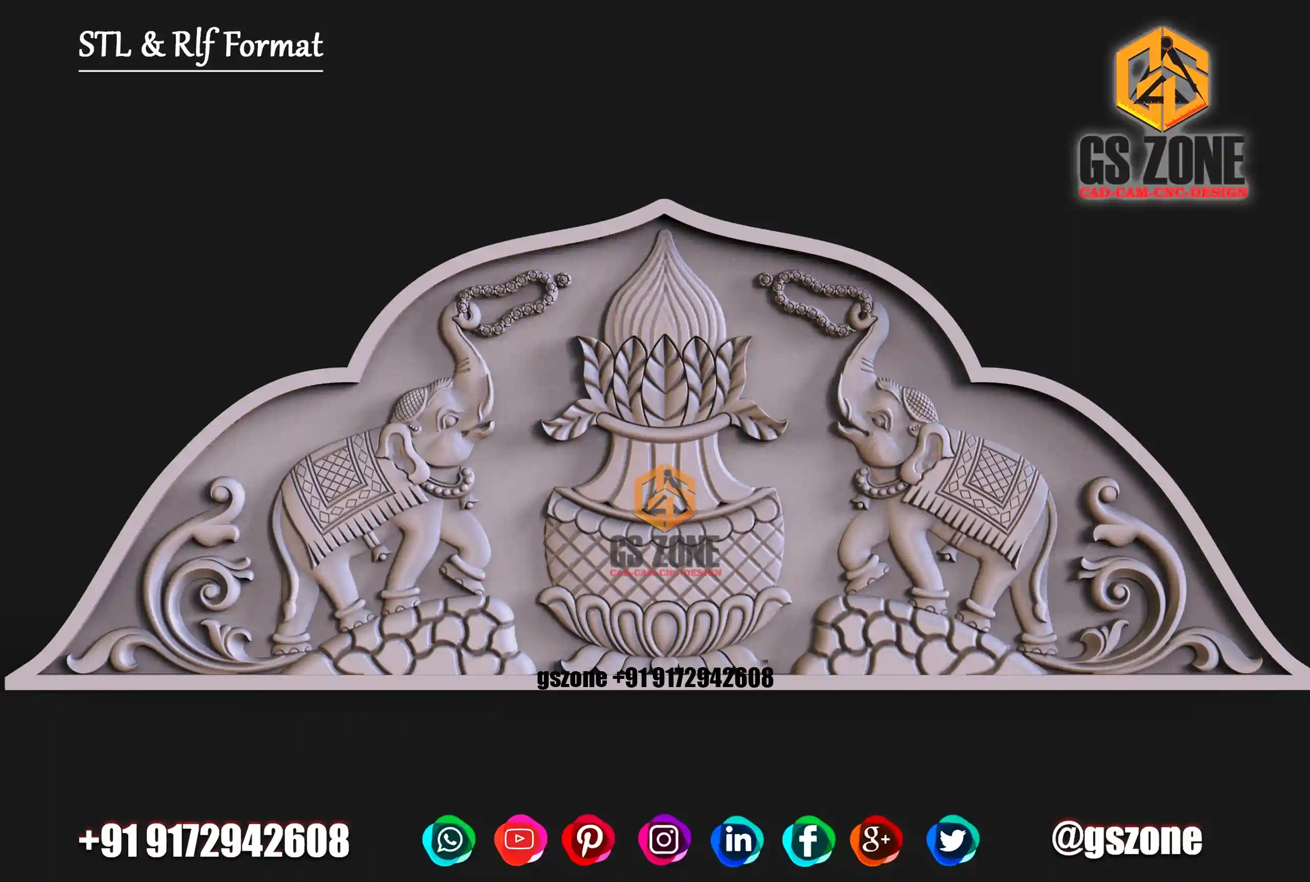 3D Temple Design D-22-175 | GS ZONE CNC SOLUTION™