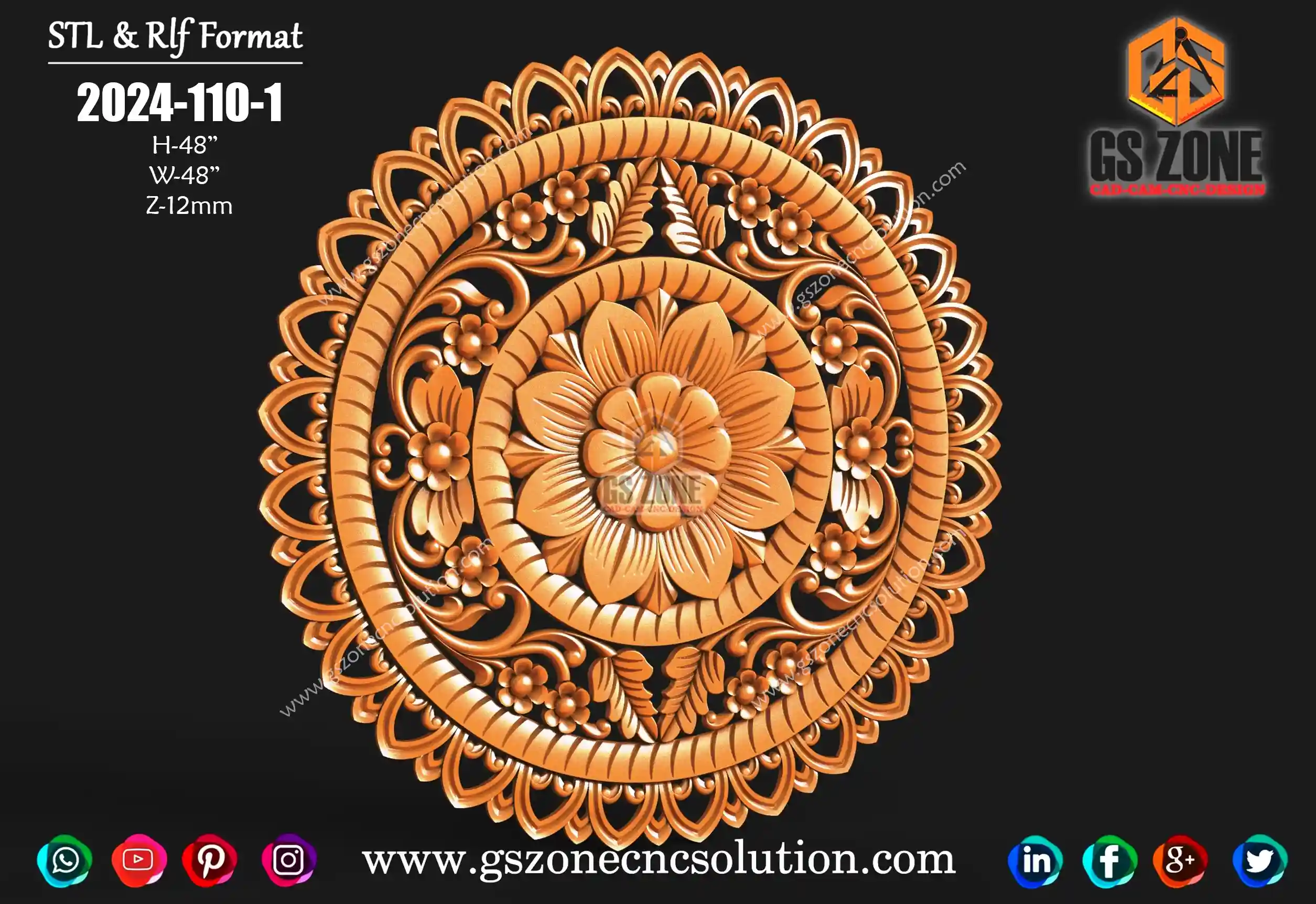 3D Jali Design 2024-110-1 | GS ZONE CNC SOLUTION™
