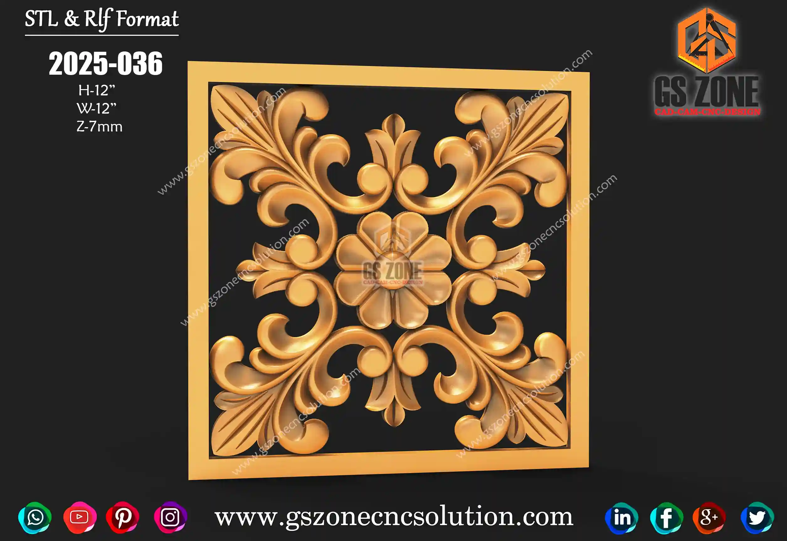 Square Flower Design | GS ZONE CNC SOLUTION™