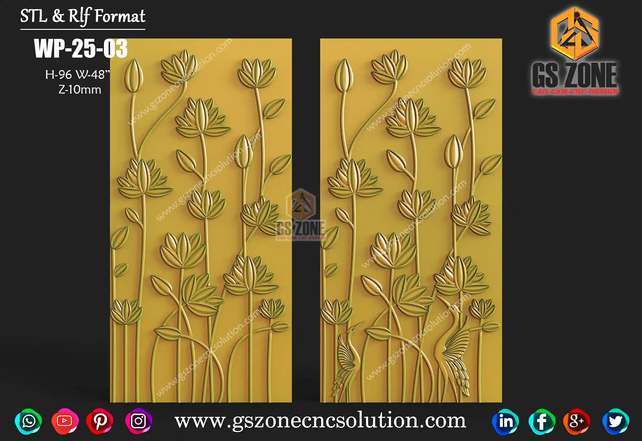 Lotus 3D Wall Panle | GS ZONE CNC SOLUTION™
