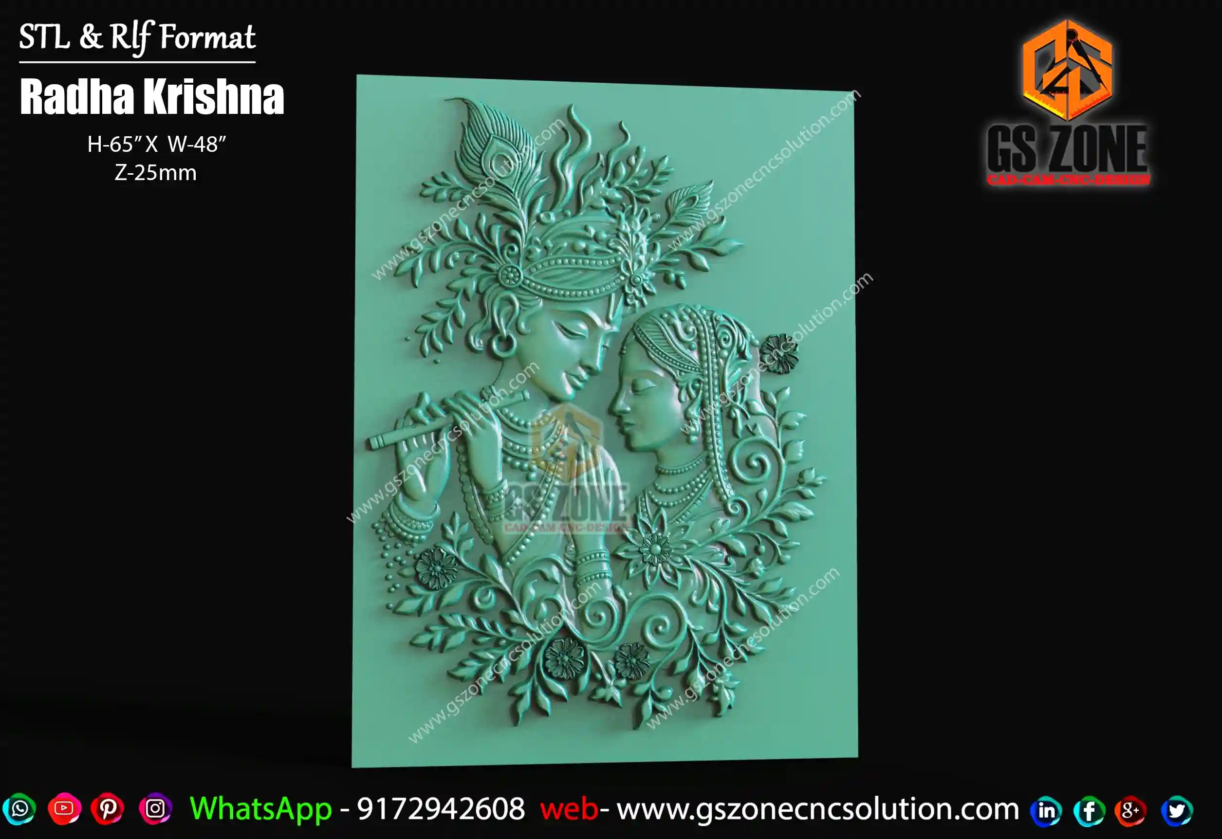 Radha Krishna – Divine Love Panel | GS ZONE CNC SOLUTION™