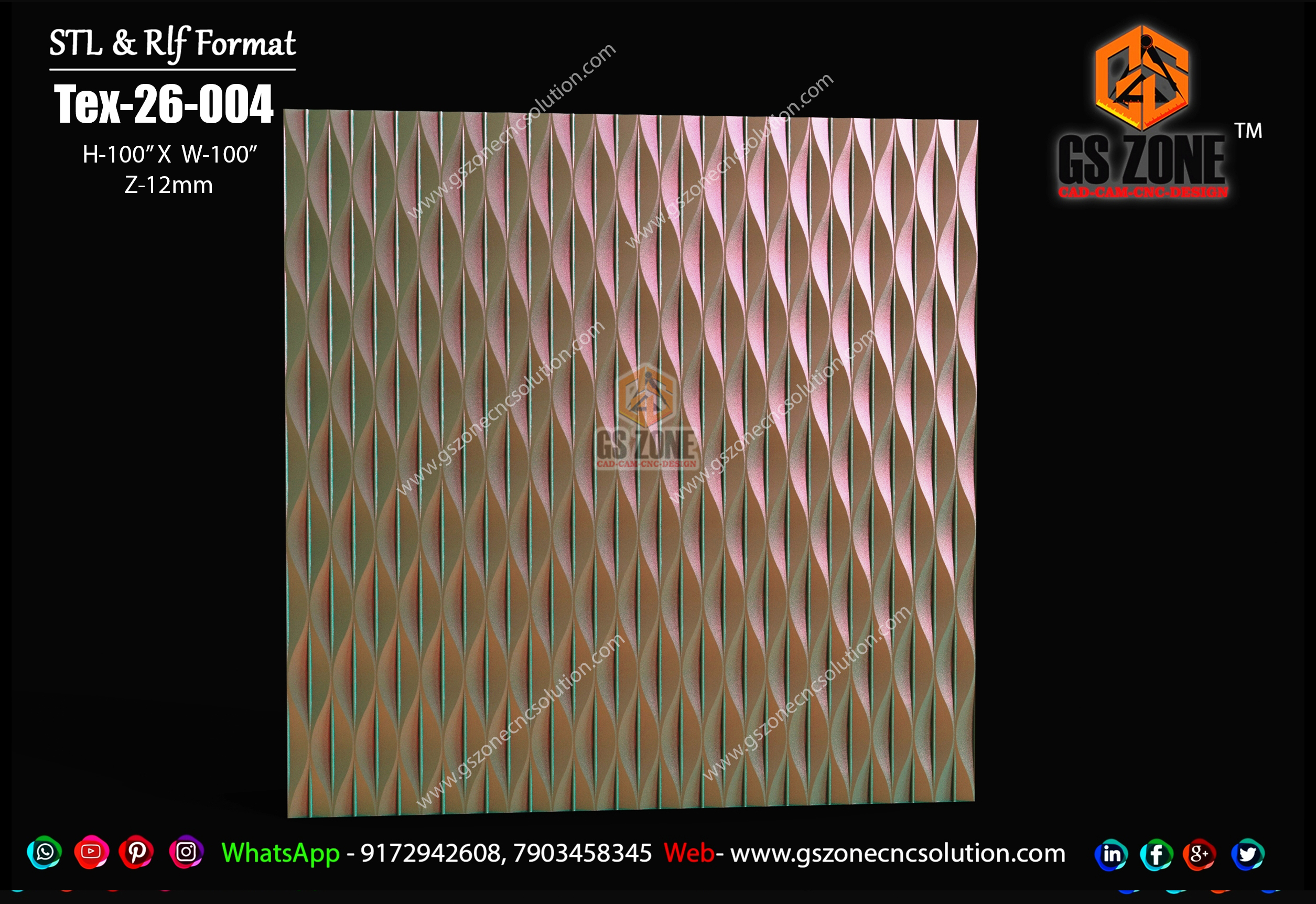 TEX-26-004 | Elegant Vertical Wave 3D CNC Texture Panel Design | GS ...